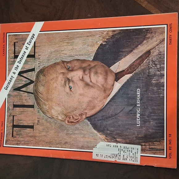 Time | Accents | 963 Time Magazine Ludwig Erhard Germany The Defense Of ...